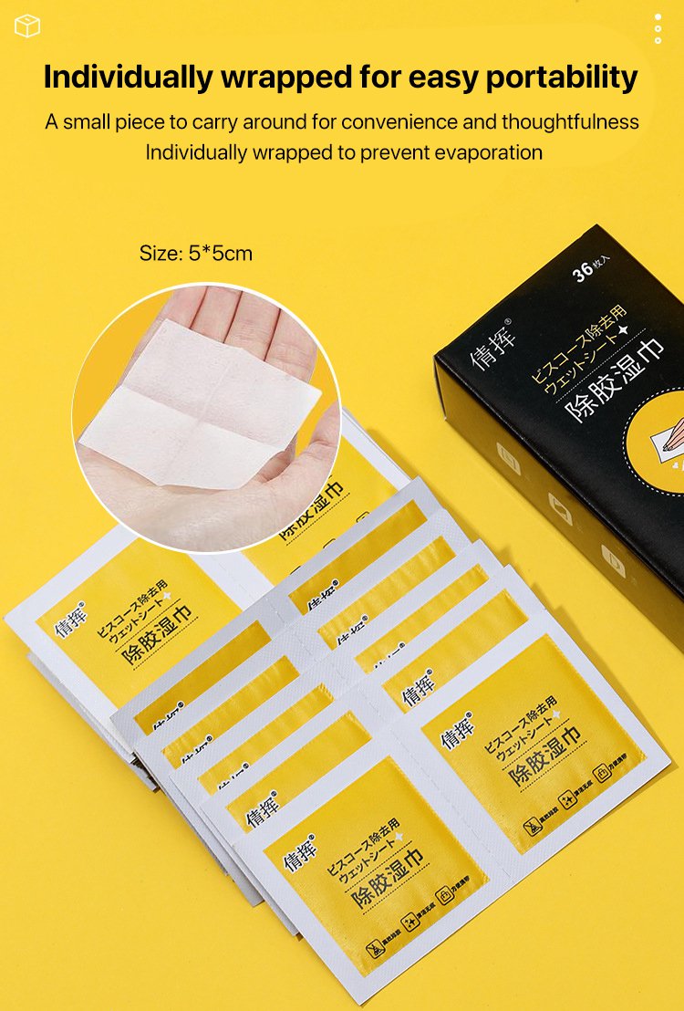Multi-functional instant label and sticker remover wipes